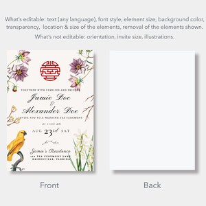 Asian Theme Invitation Editable Template| Wedding| Tea Ceremony| Formal ...