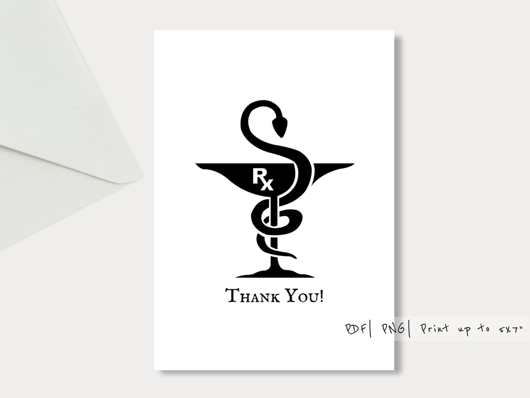 Printable Pharmacy Thank You Card| 5x7| Graduation| Professor ...