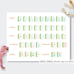 Printable Mahjong Infographic| Mahjong Lover| Tile Reference | Party ...