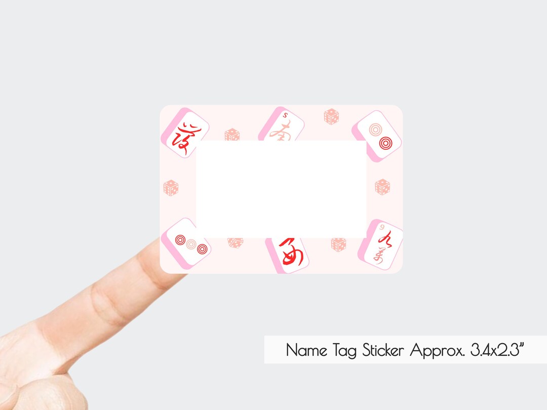 Mahjong Name Tag Stickers |3.3x2.477"| Blank| Mahjong Event| Mahjong ...