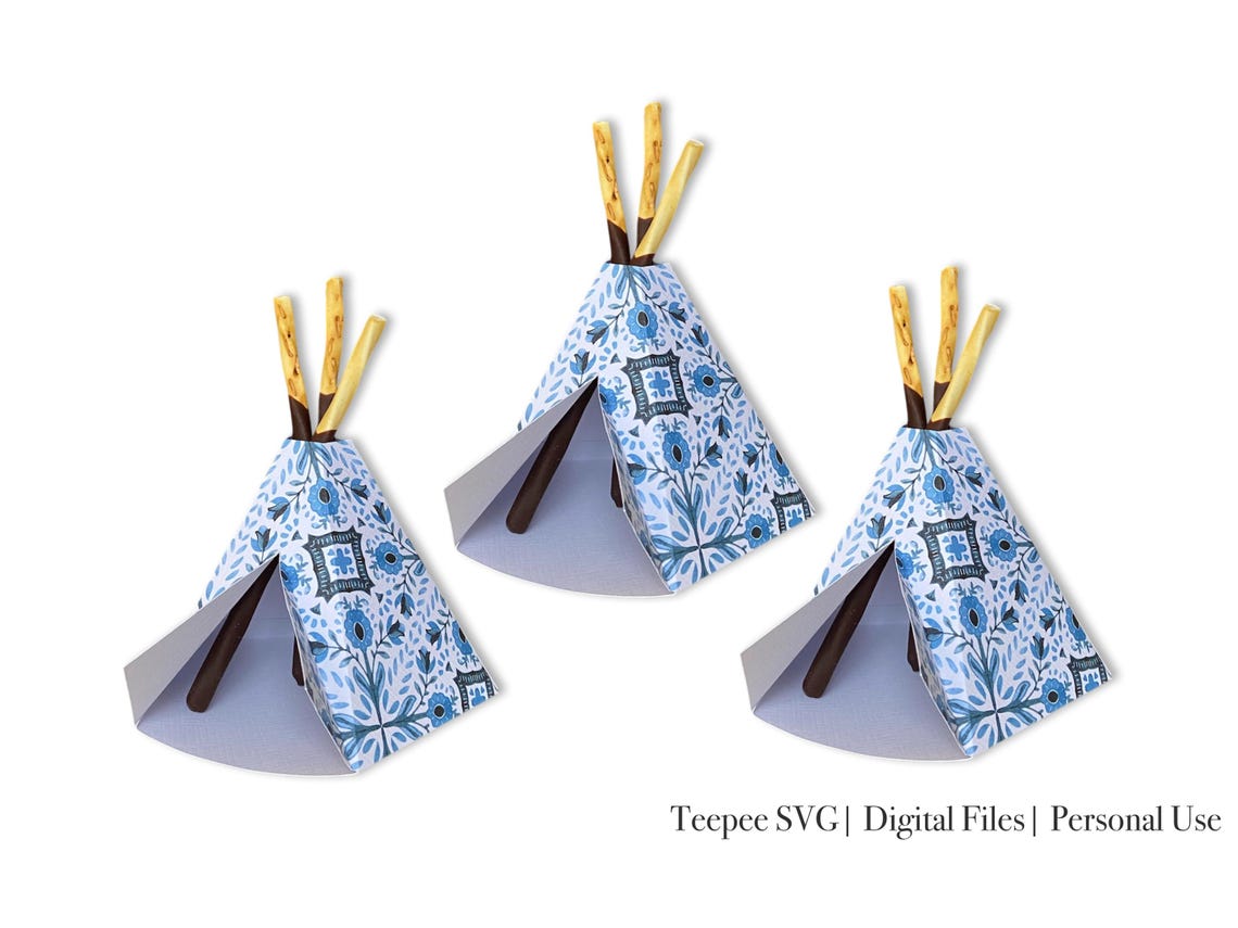 Mini Teepee Tent Party Favor SVG, Sleep Over Favor Boxes, Glamping ...