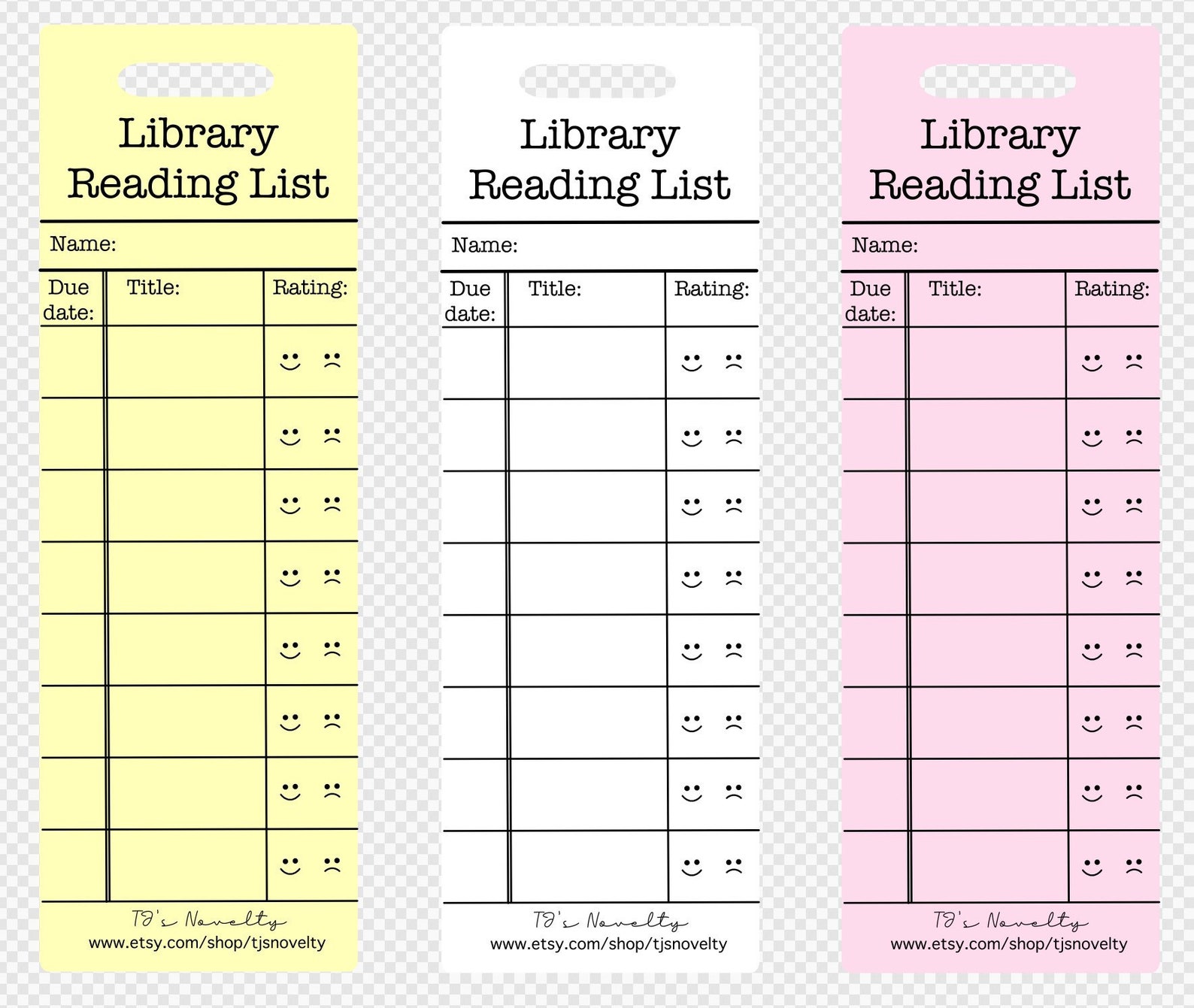 Library Card Book Marks PNG Editable SVG Unlimited Print Download ...