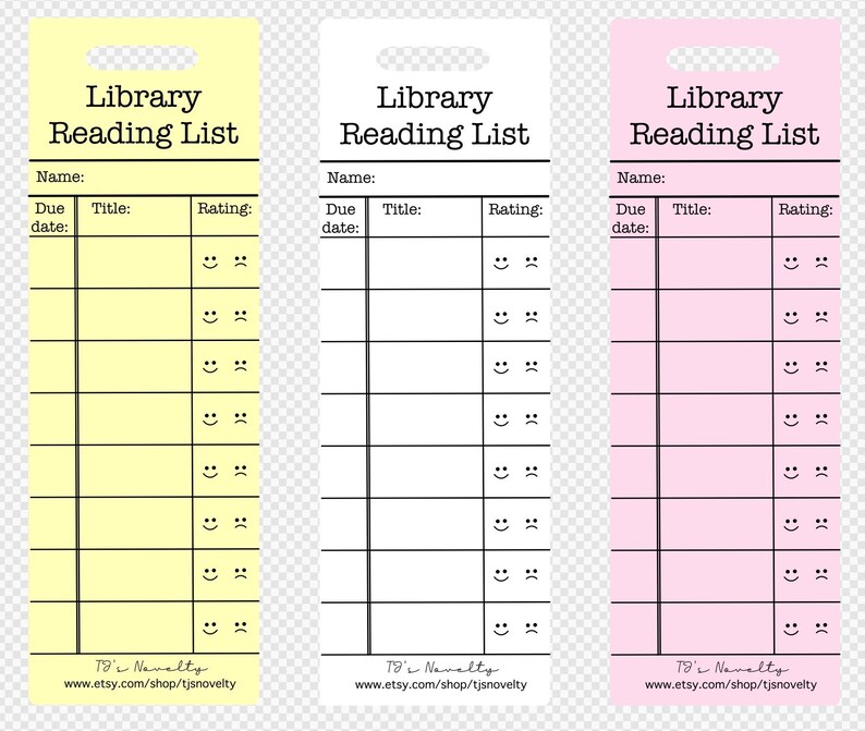 Library Card Book Marks PNG Editable SVG Unlimited Print Download ...