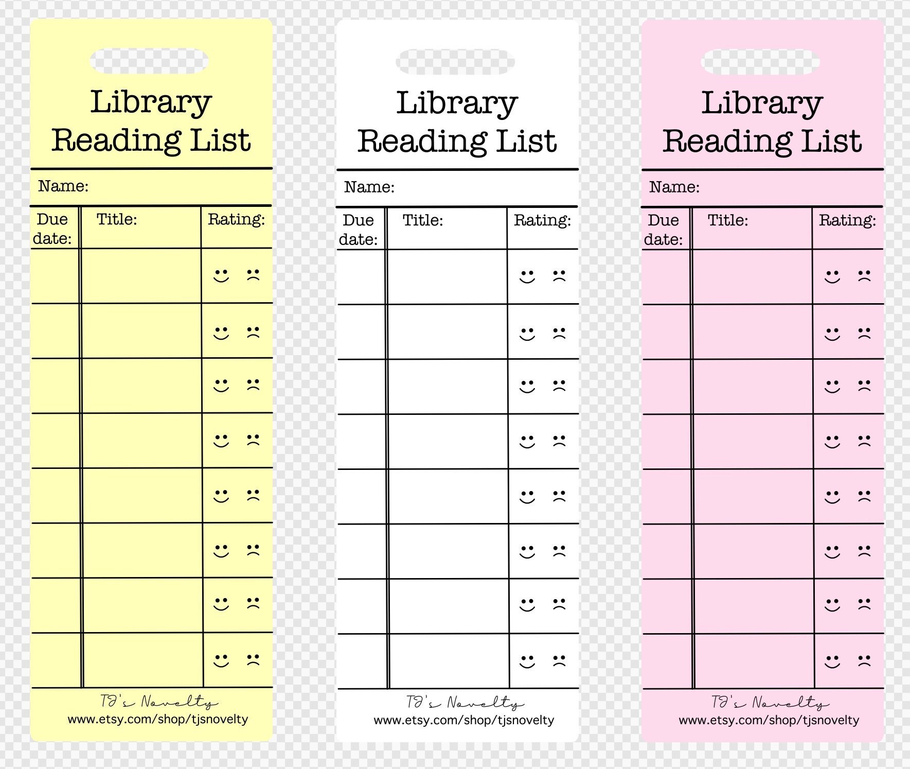 Library Card Book Marks PNG Editable SVG Unlimited Print Download ...
