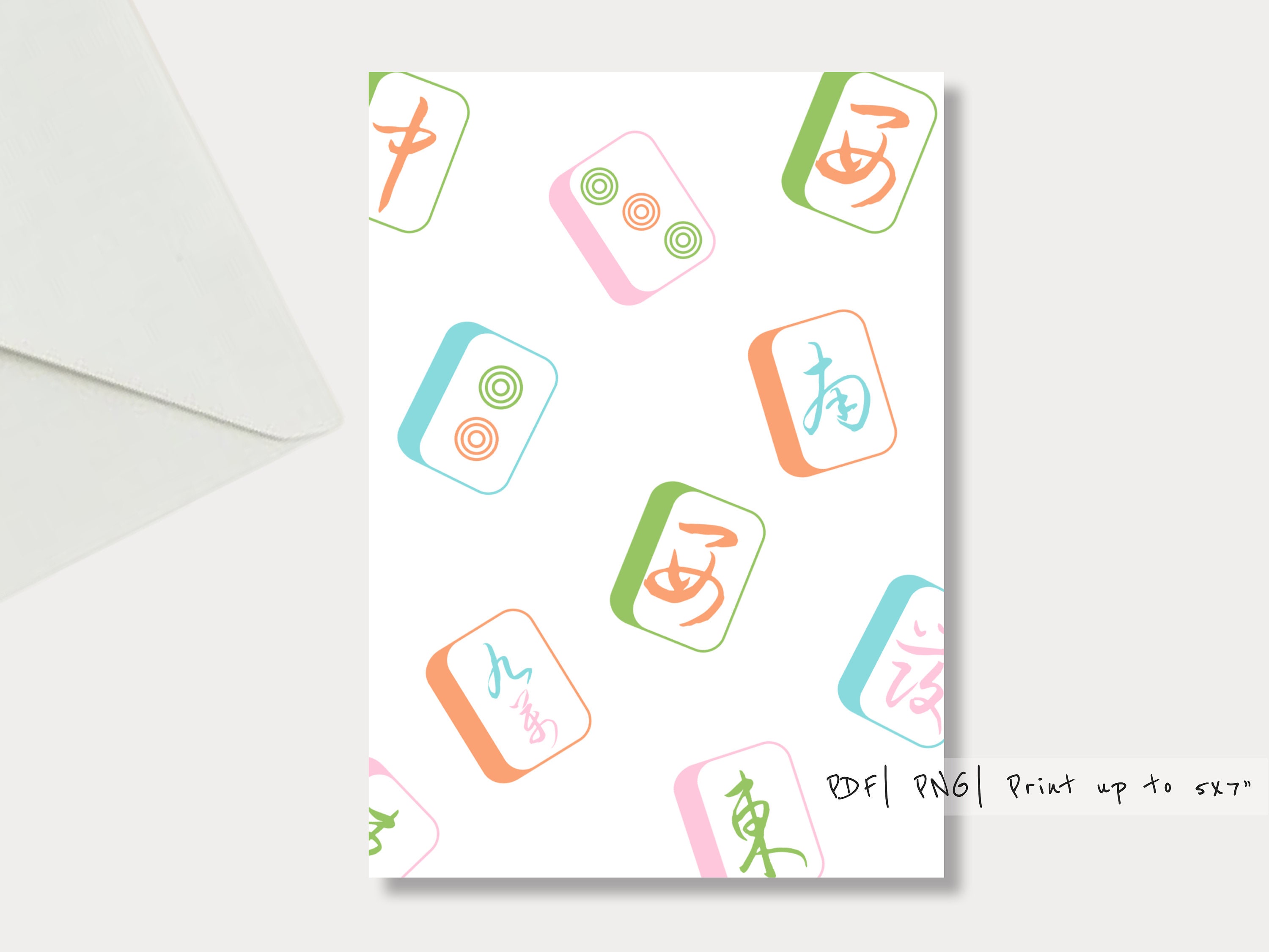 Printable Mahjong Card| Mahjong Lovers| Birthday| Thank You| Retirement ...