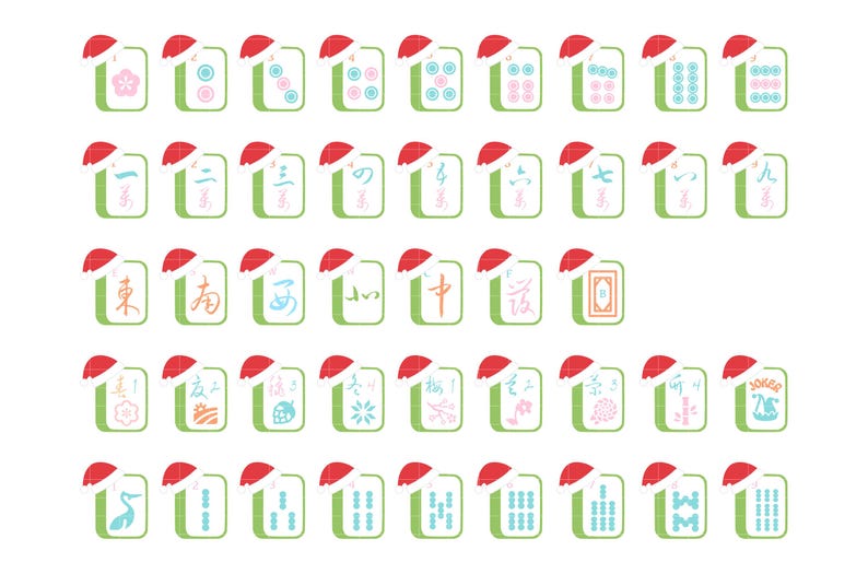 Full Mahjong Tile Set | Svg | PNG | Clip Art| Mahjong Pattern SVG| Sticker| T-shirt| Bag| Apron ...