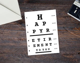Printable Eye Chart Thank You Card| Eye Doctor Card| Card for ...