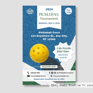 Pickleball Tournament Editable Welcome Sign 24x36"| Pickleball Match ...