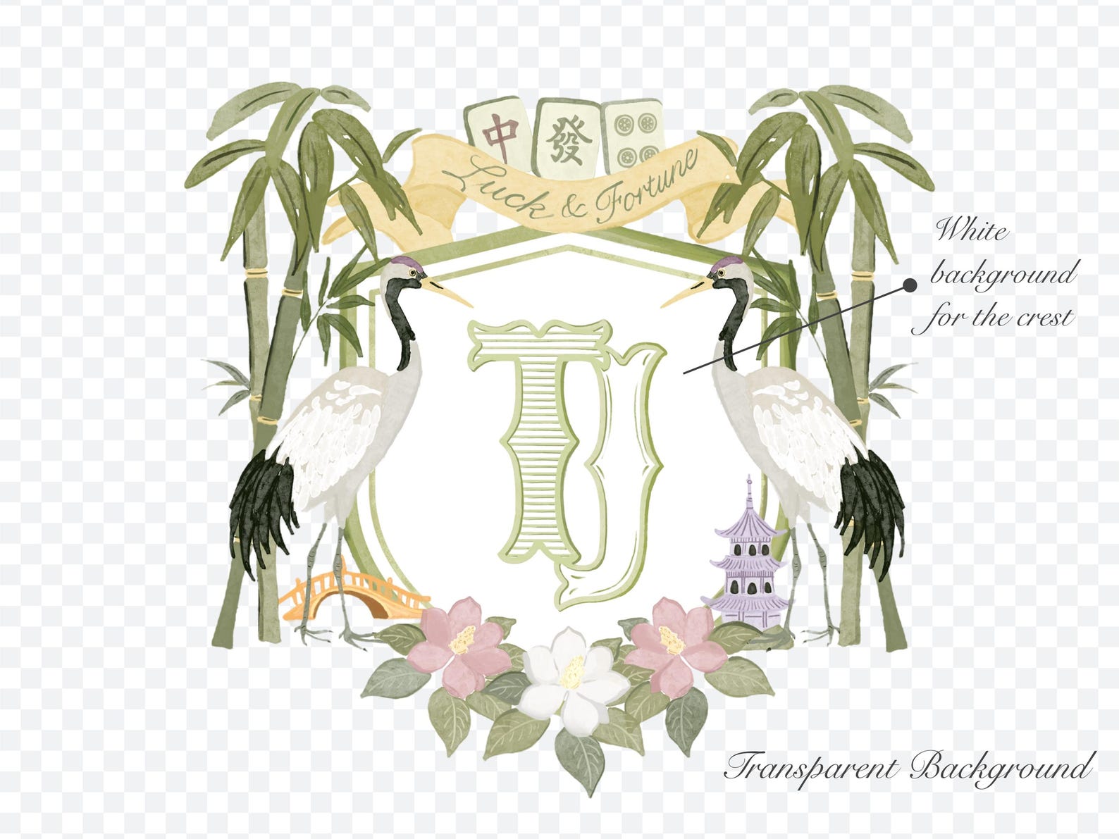 Mahjong Crest PNG| Personalize-able Monogram| Custom Initials| Mahjong ...
