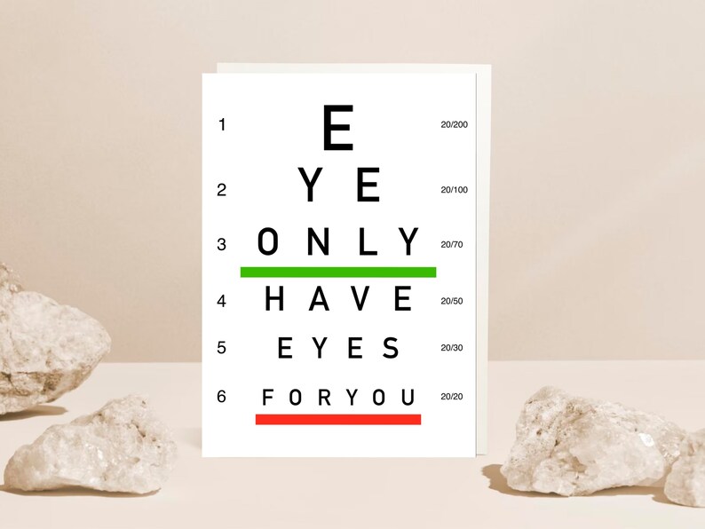 Printable Eye Chart Card Fun Pun Card Card for Optometrist - Etsy