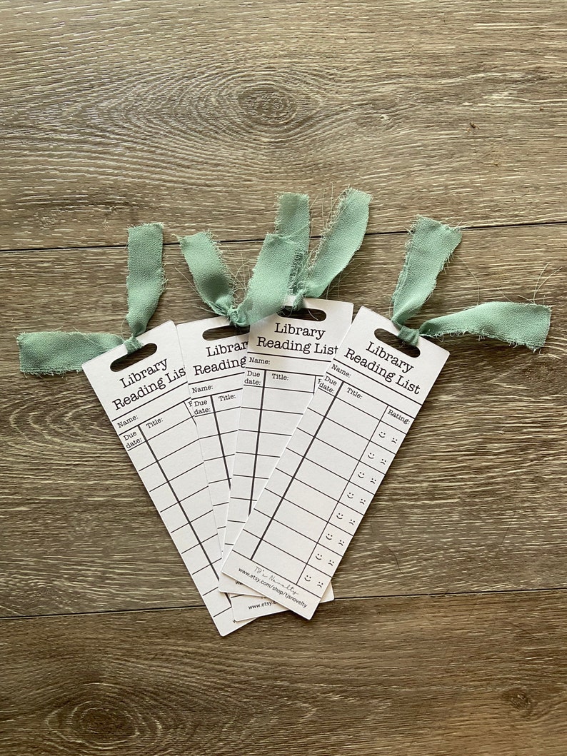 Library Card Book Marks PNG Editable SVG Unlimited Print - Etsy