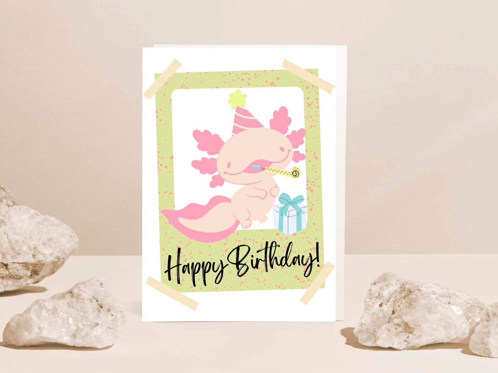 Printable Axolotl Birthday Card Axolotl Greeting Card - Etsy