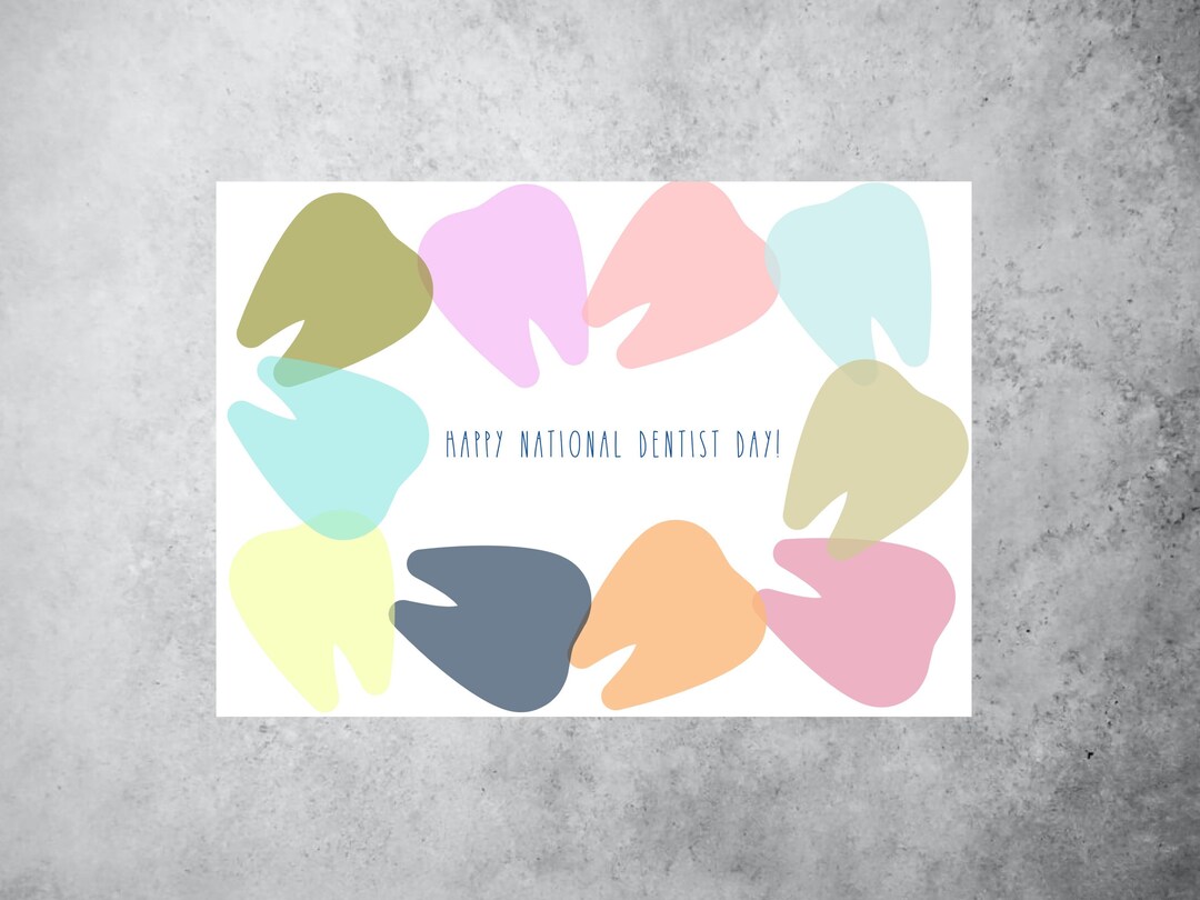Editable Text Original Design Teeth Card 5x7 PDF Unlimited - Etsy