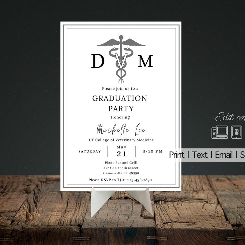 Veterinary Graduation Invitations - Etsy