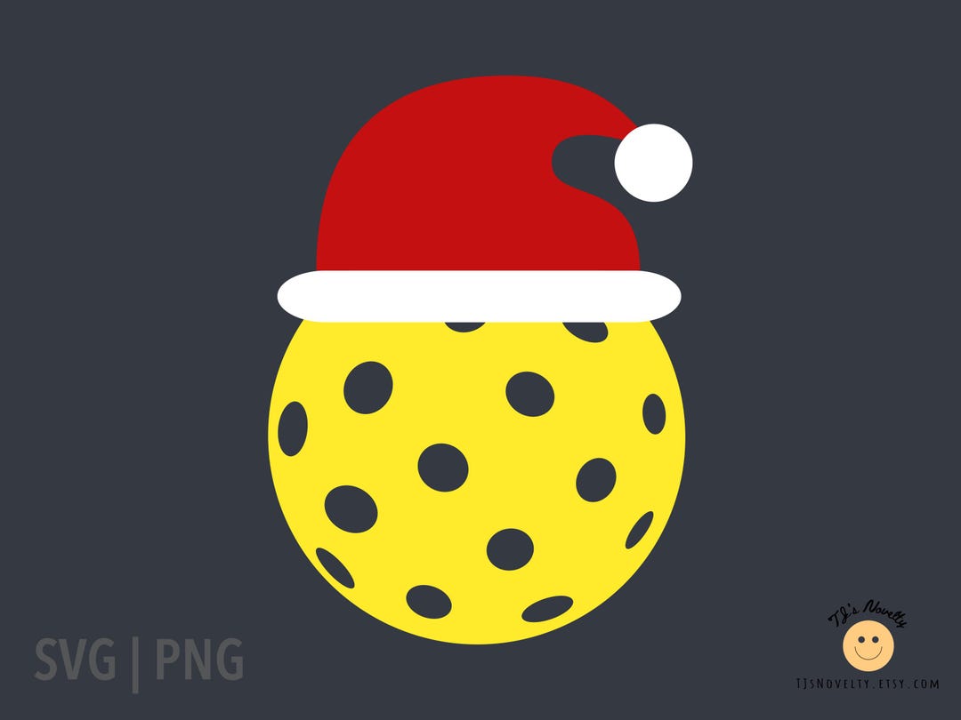 Santa Hat Pickleball | SVG | PNG | Pickleball Clip Art| Sticker| T ...