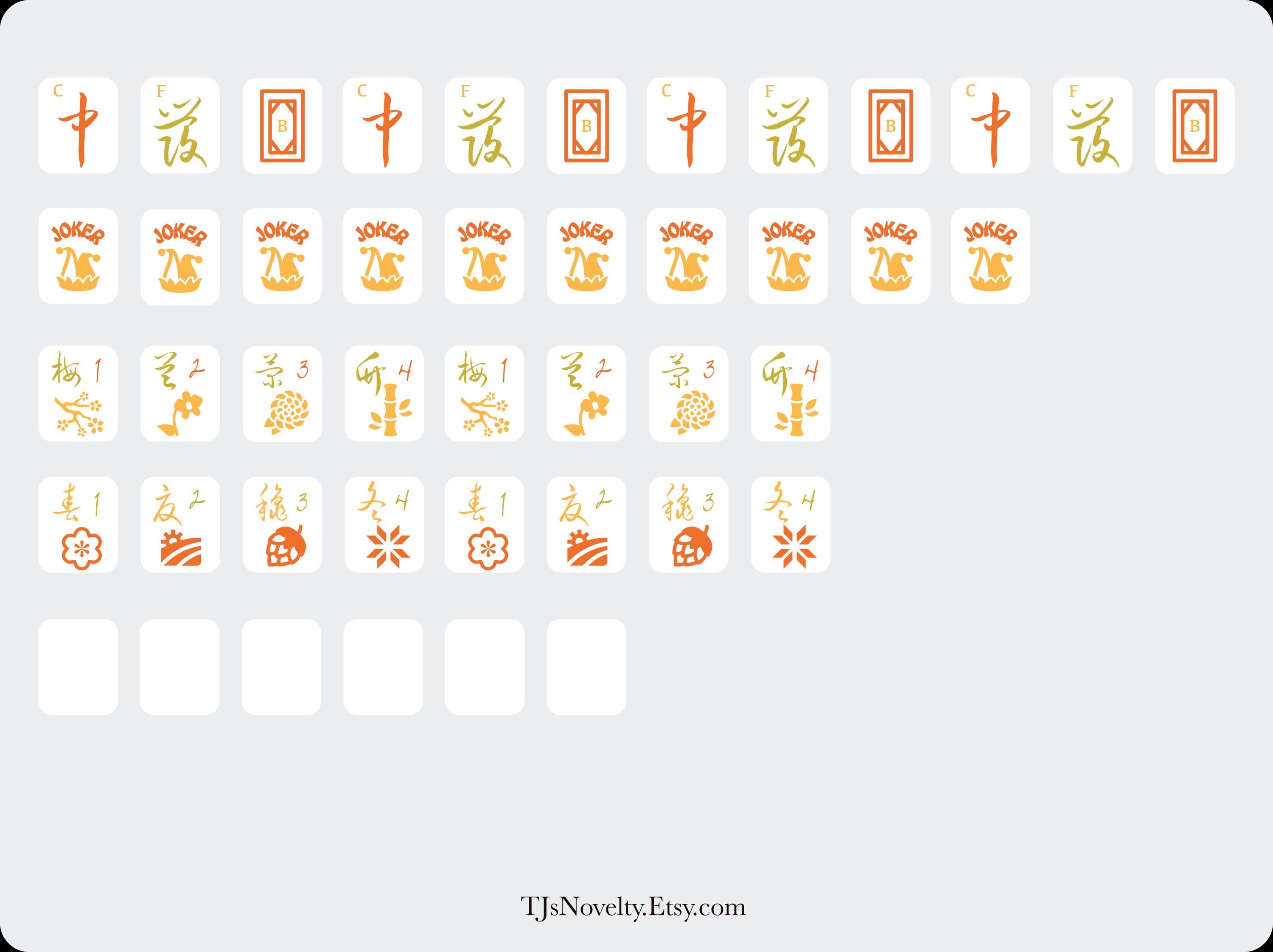 Fall Mahjong Kiss Cut Vinyl Sticker Sheets| Full Set Tiles| Cute ...