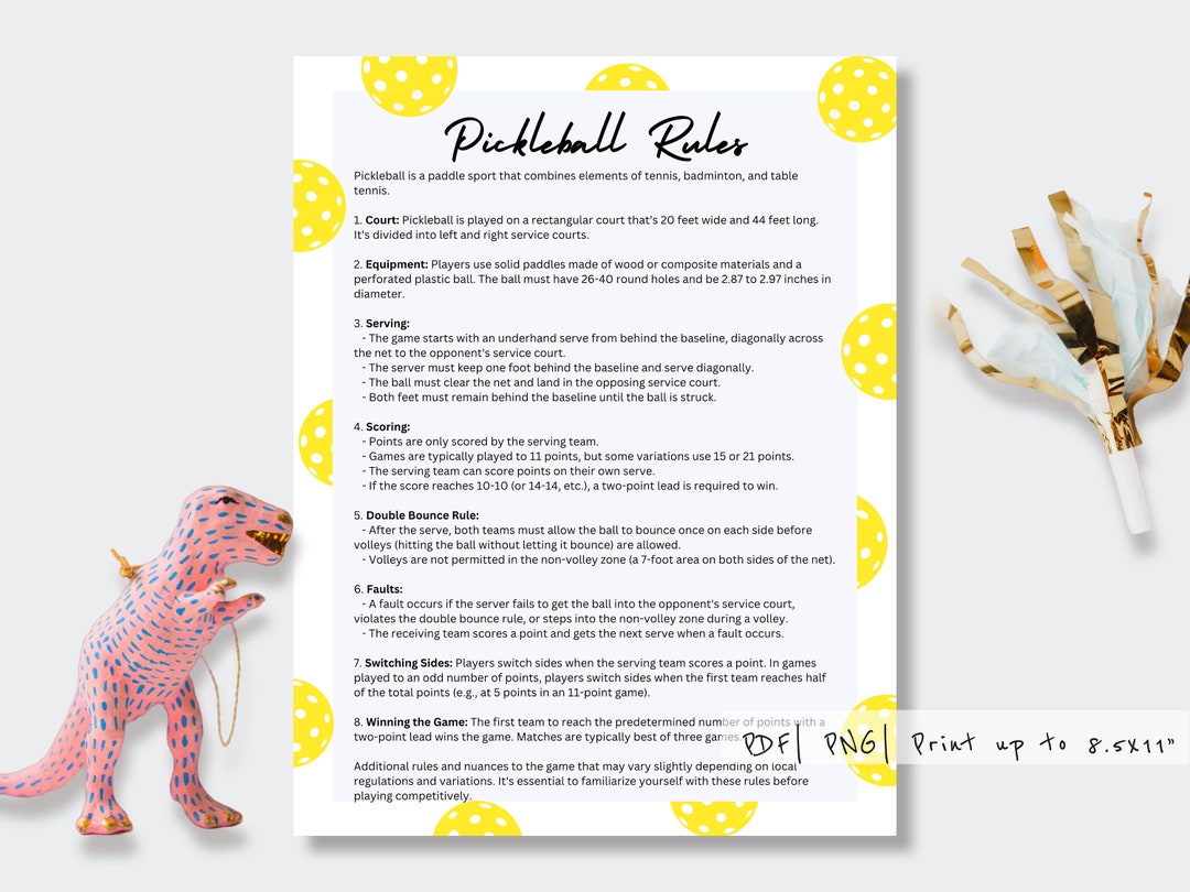 Printable Editable Pickleball Rules| Pickleball Lover| Tournament ...