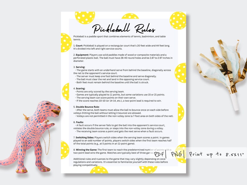 Printable Editable Pickleball Rules| Pickleball Lover| Tournament ...