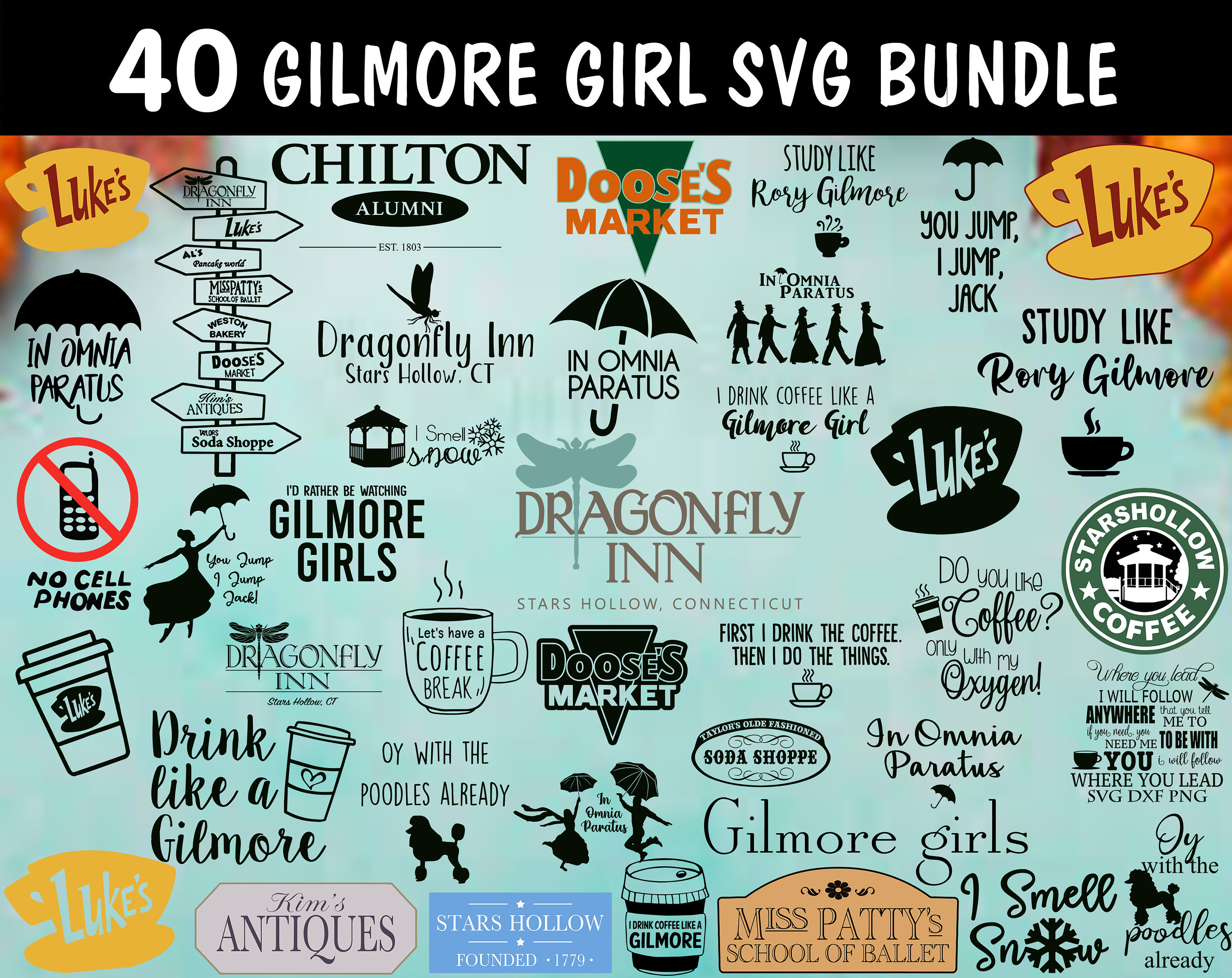 Gilmore Girls SVG PNG Bundle Gilmore Girls TV Show svg | Etsy