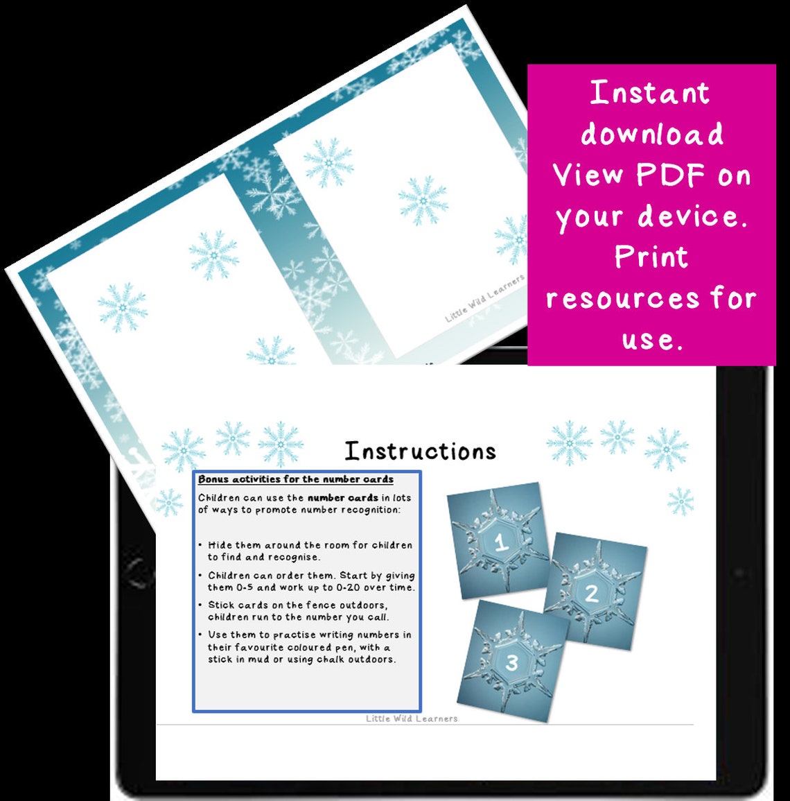 Snowflake Counting and Number Activities Frozen Maths at Home Early ...
