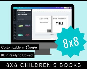 8x8 Book Template - Etsy