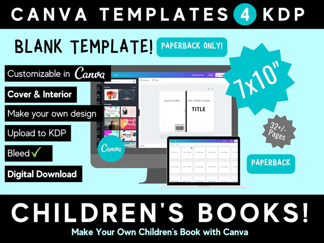 7x10 Children's Book Blank Canva Template Customizable for Amazon KDP ...