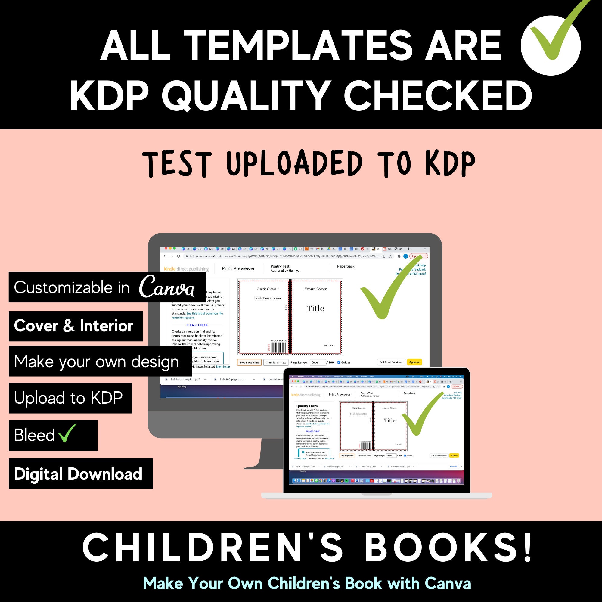 Children's Picture Book Canva Template for Amazon KDP 6x6 Edible Book ...