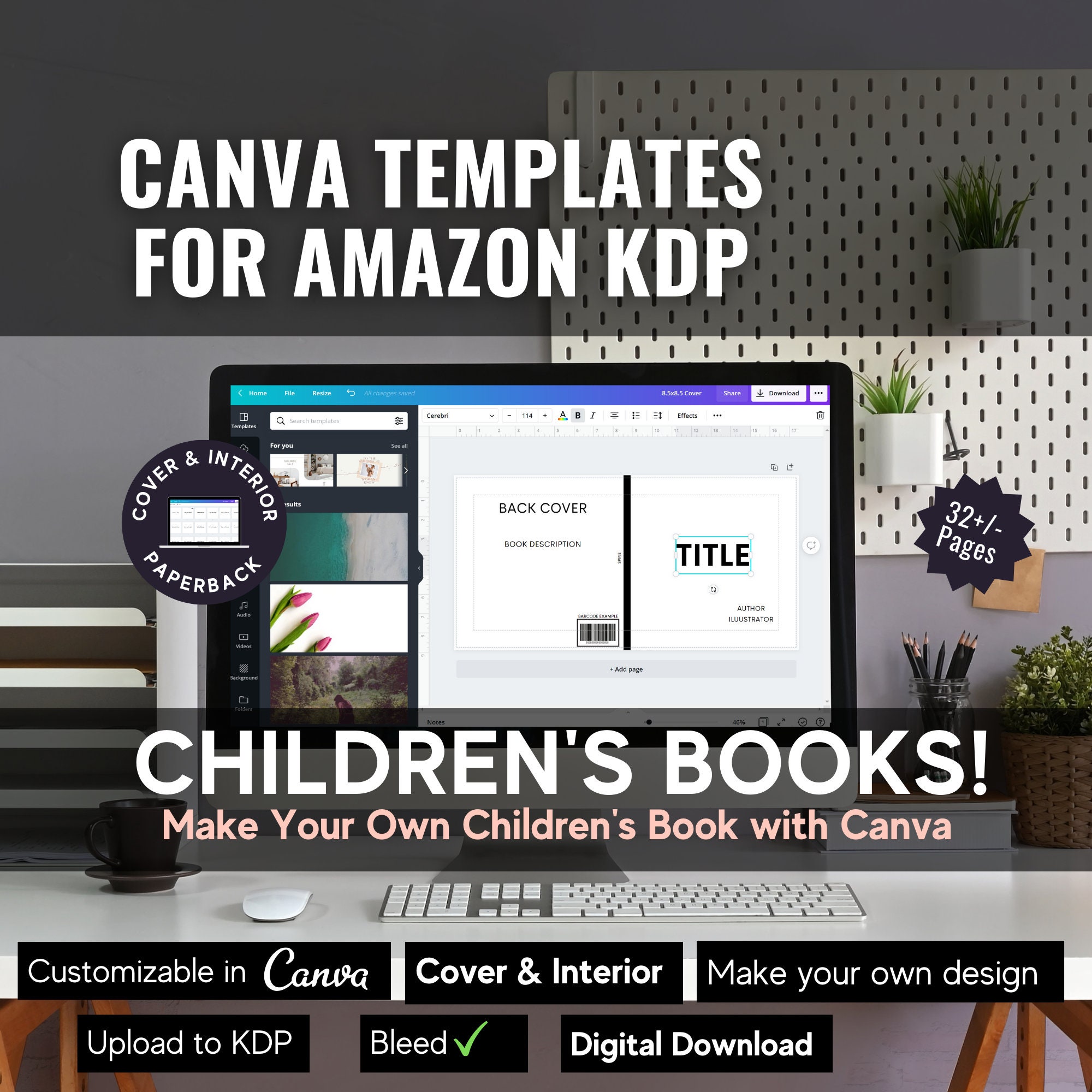 Children's Picture Book Canva Template for Amazon KDP | 8.5x8.5" Edible ...