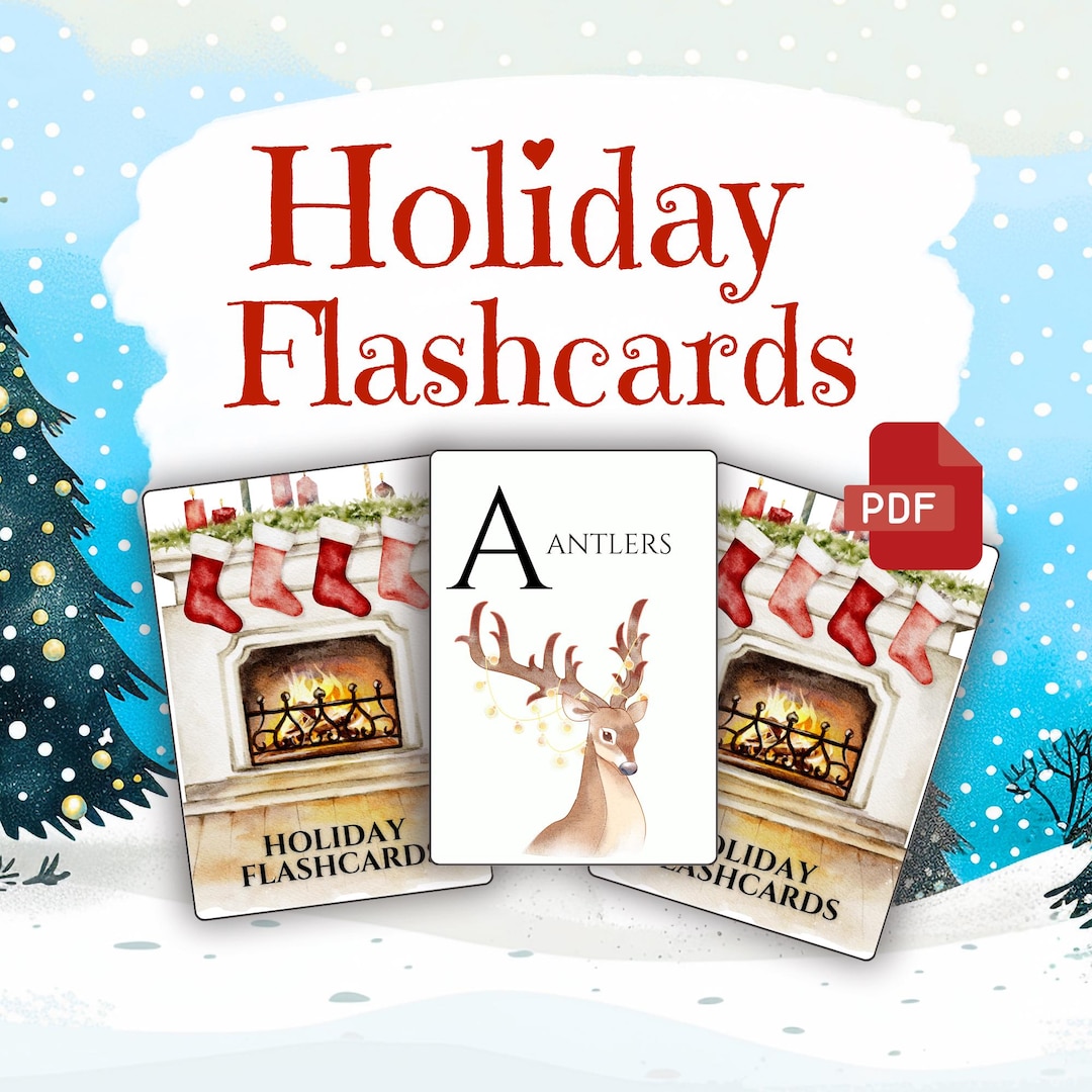 Holiday Themed A-Z Kids Flashcards PDF | Educational Alphabet Cards for ...