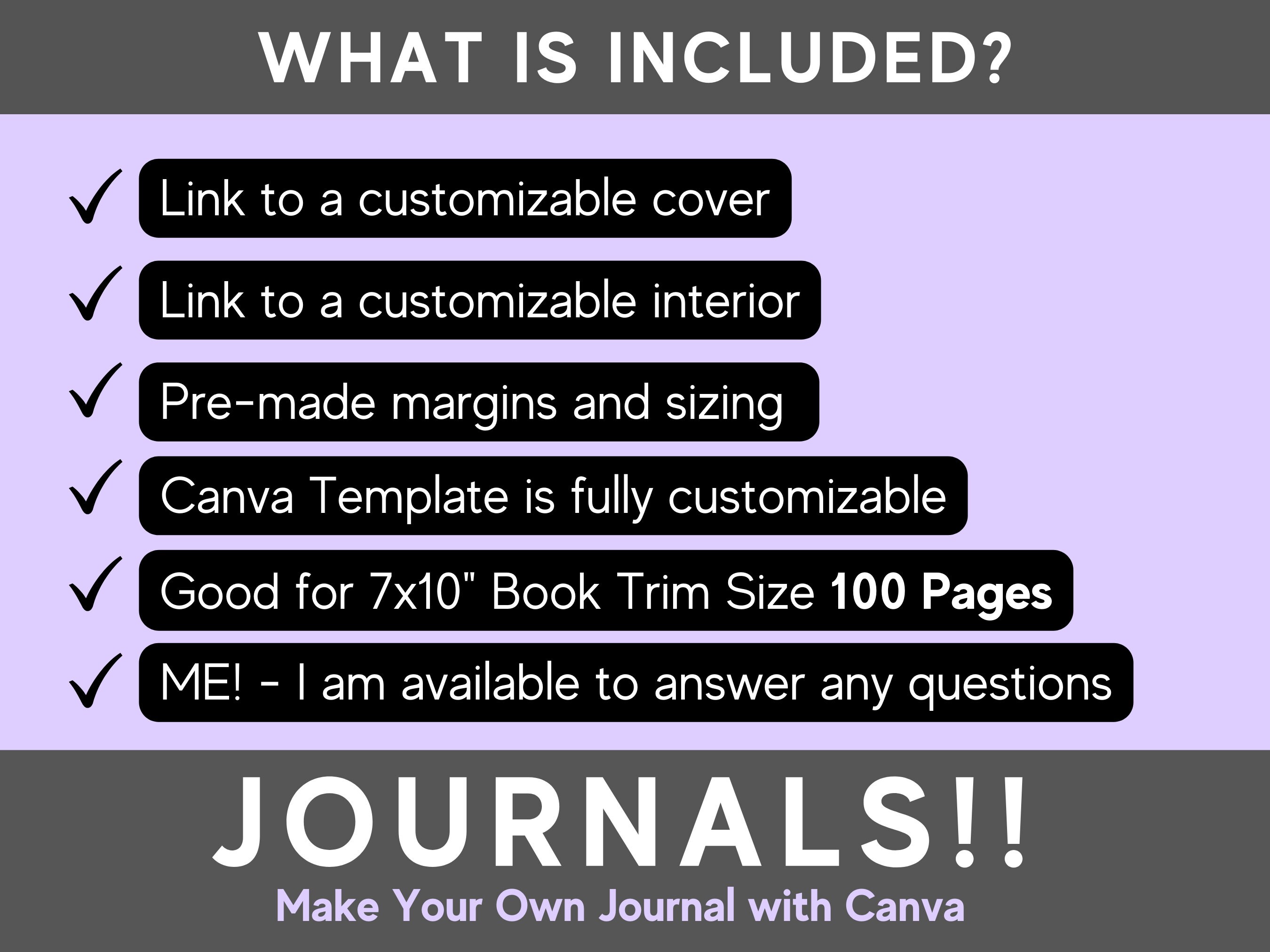7x10 Canva Journal Template for KDP - Etsy