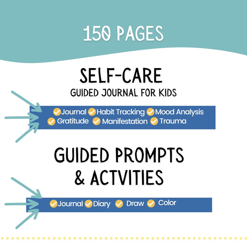 Self Care Guided Journal for Kids | Canva Template | Printable PDF ...