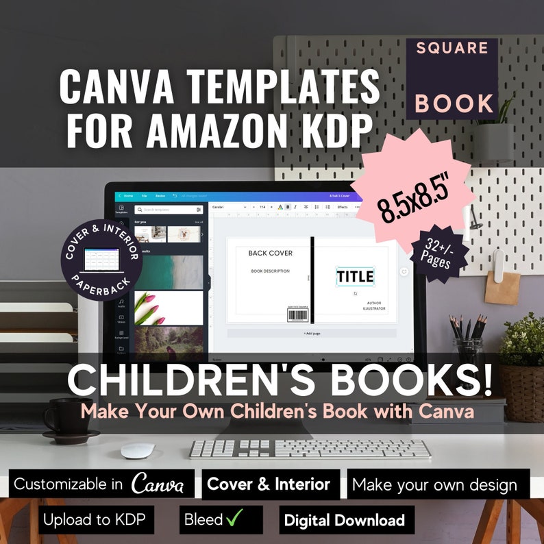 Children's Picture Book Canva Template for Amazon KDP | 8.5x8.5" Edible ...