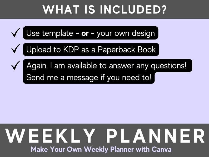 Weekly Planner Template for Amazon KDP | 2023 Calendar | Printable ...