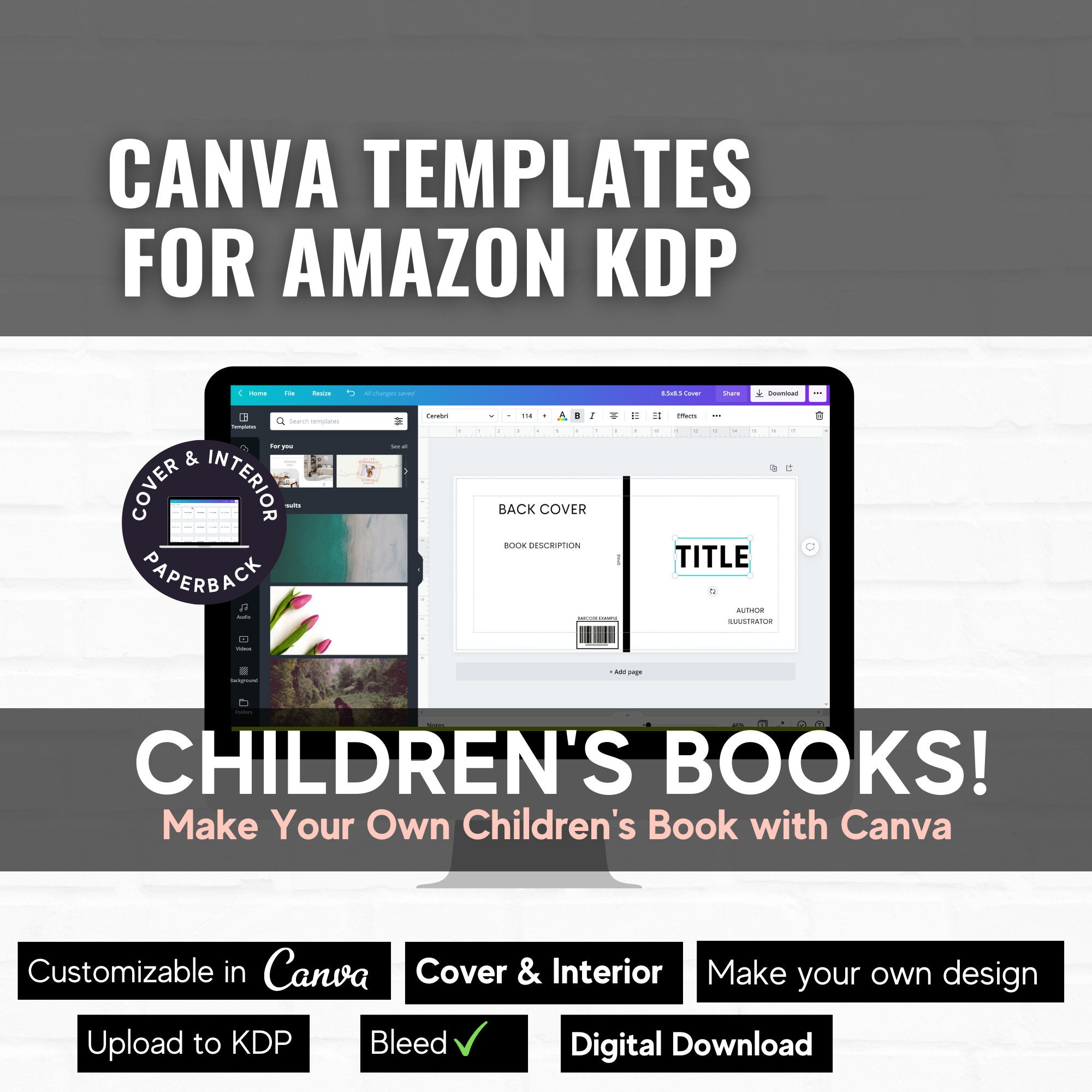 Picture Book Template 6x9" | Amazon KDP Canva Template | Editable ...