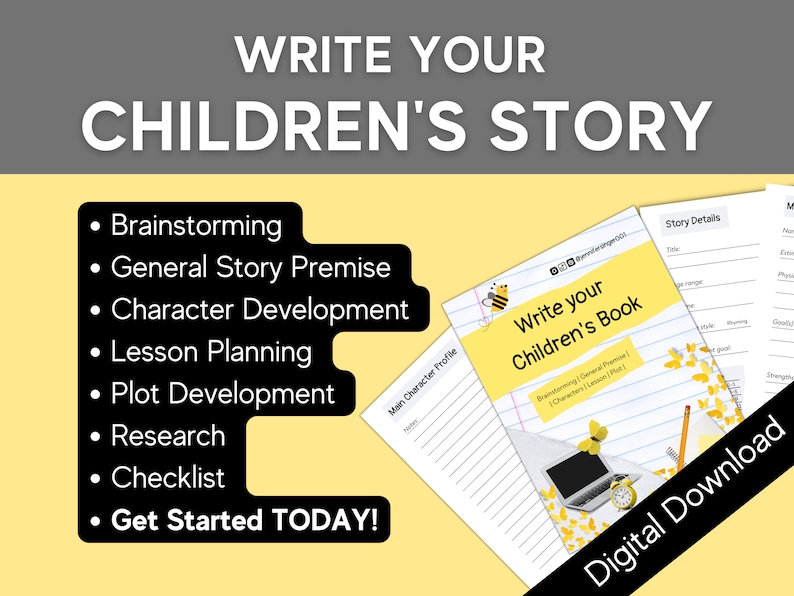 How to Write a Children's Story | Guided Outline | Story Writing Plot ...