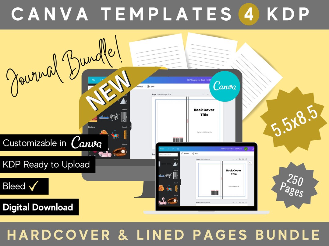 5.5x8.5 Customizable Canva Template for Amazon KDP Hardcover BUNDLE ...