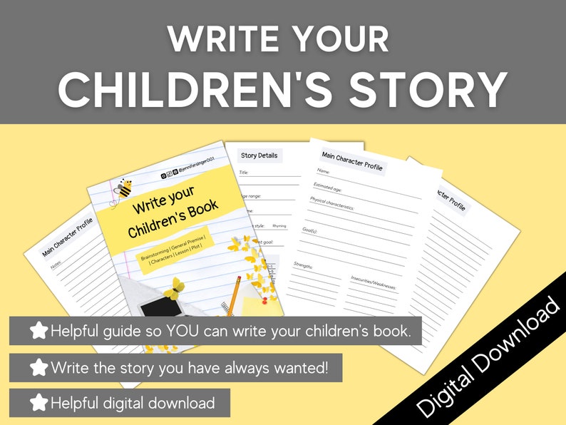 How to Write a Children's Story | Guided Outline | Story Writing Plot ...
