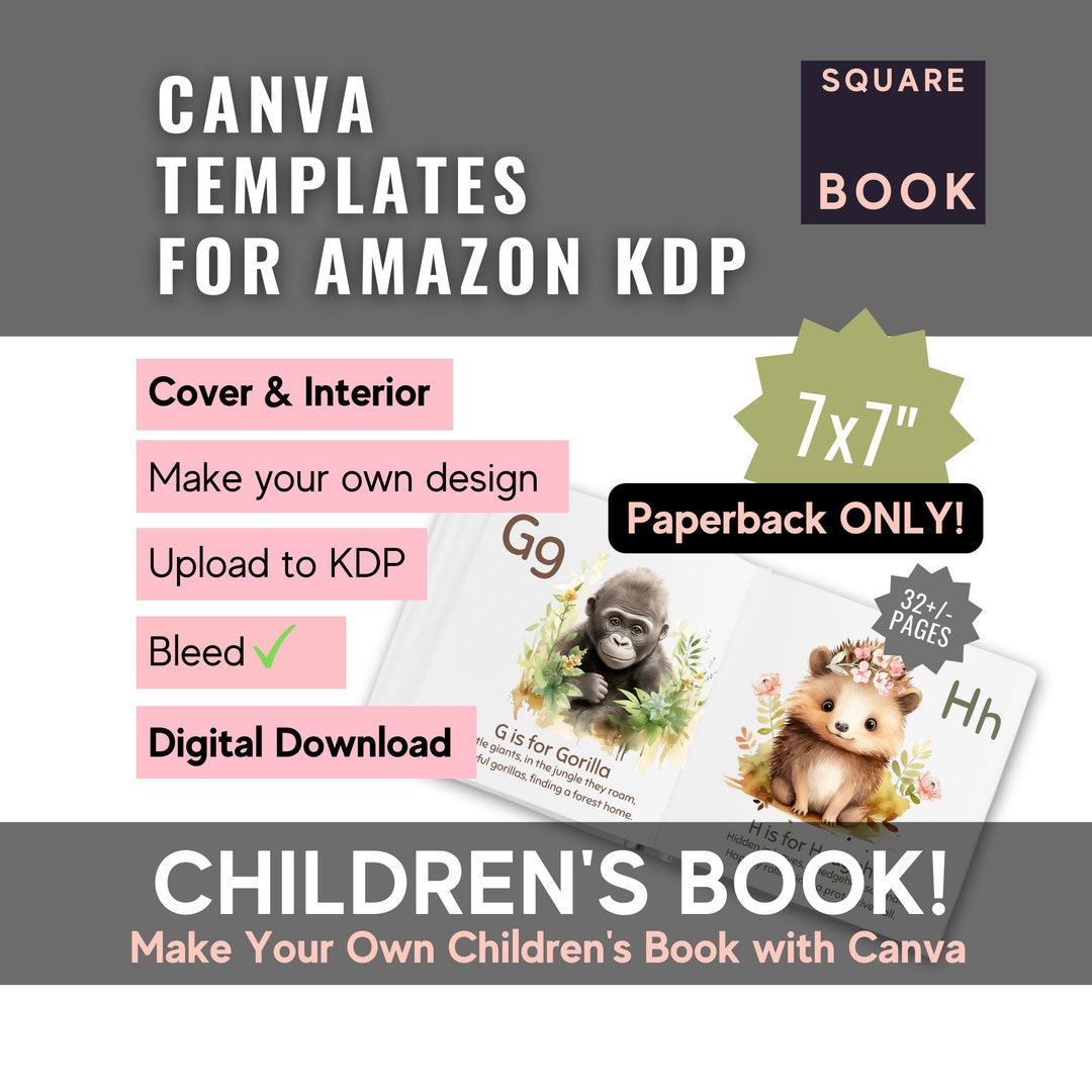 Children's Picture Book Canva Template for Amazon KDP | 7x7" Edible ...