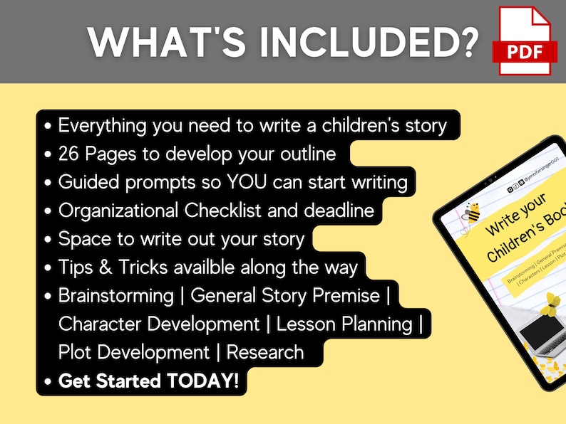 How to Write a Children's Story | Guided Outline | Story Writing Plot ...