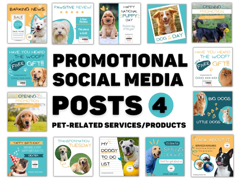 Pet Promotional Social Media Templates | Edible Canva Template ...