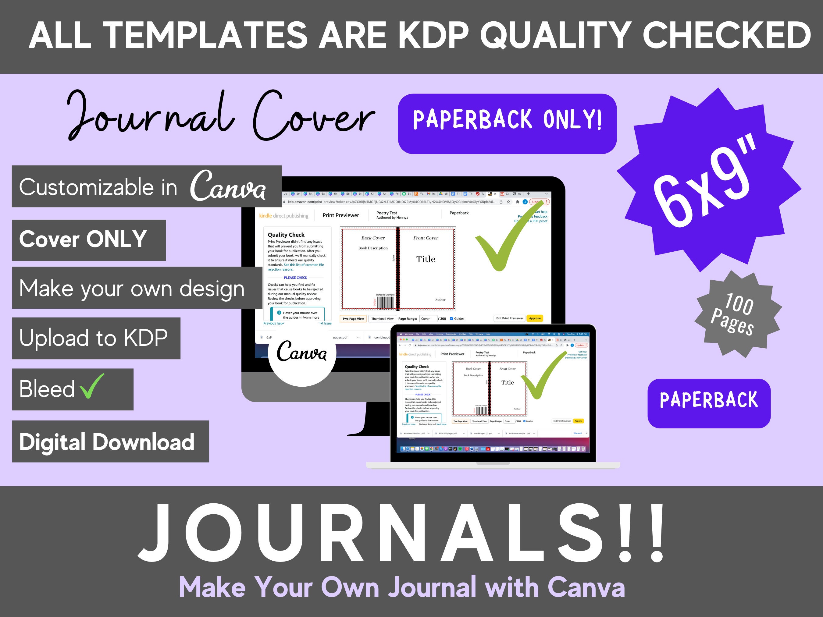 6x9 Canva Journal Template for KDP - Etsy