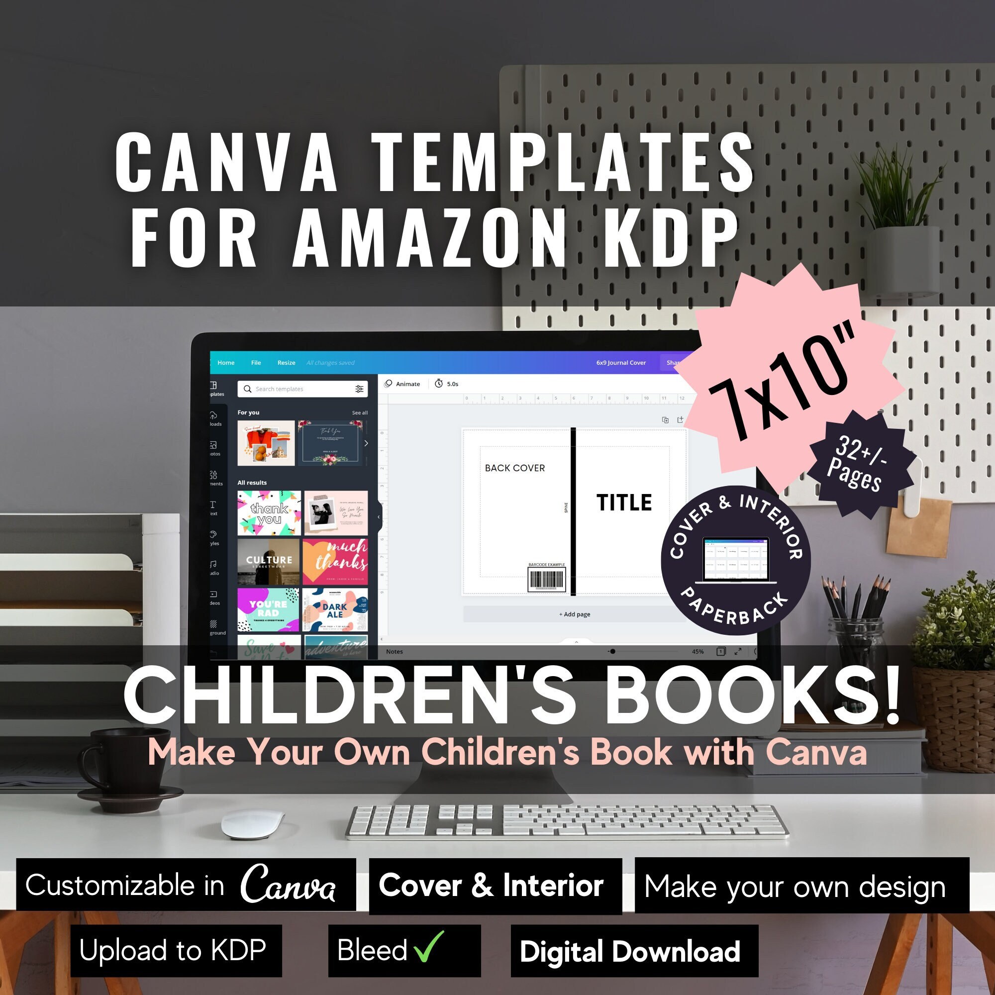7x10 Children's Book Blank Canva Template Customizable for Amazon KDP ...