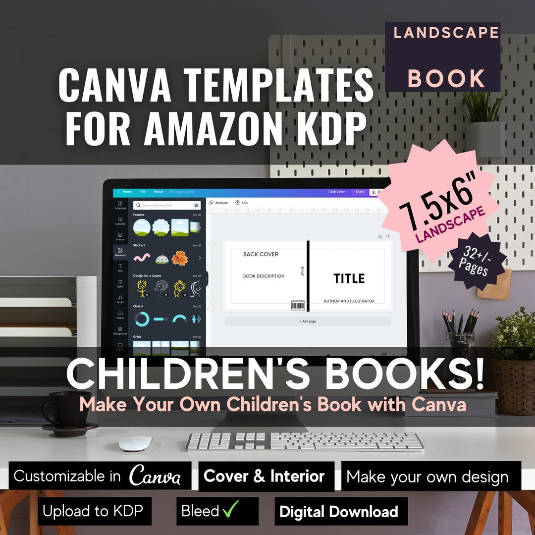 Children's Picture Book Canva Template for Amazon KDP 7.5x6 Landscape ...