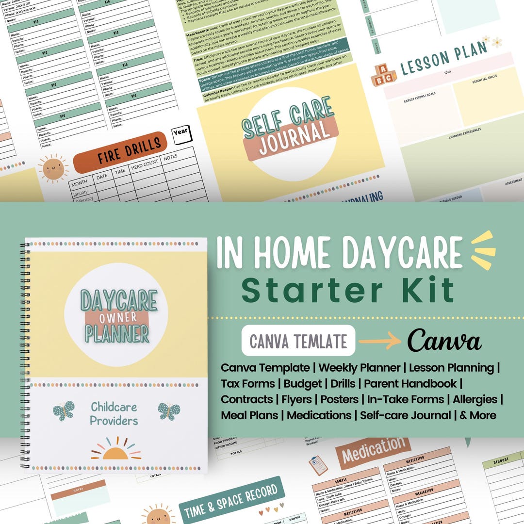 In-home Daycare Starter Kit | Childcare Forms | Daycare Contracts ...