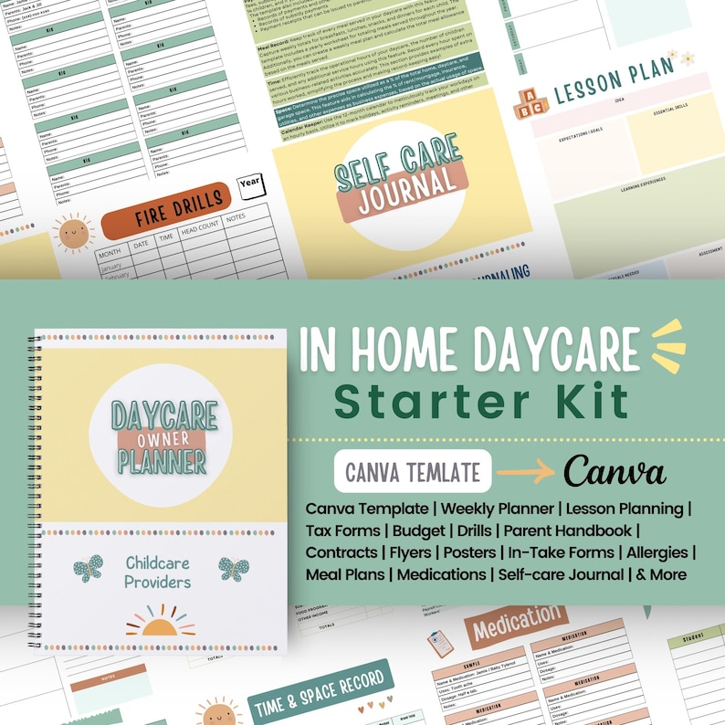 In-home Daycare Starter Kit | Childcare Forms | Daycare Contracts ...