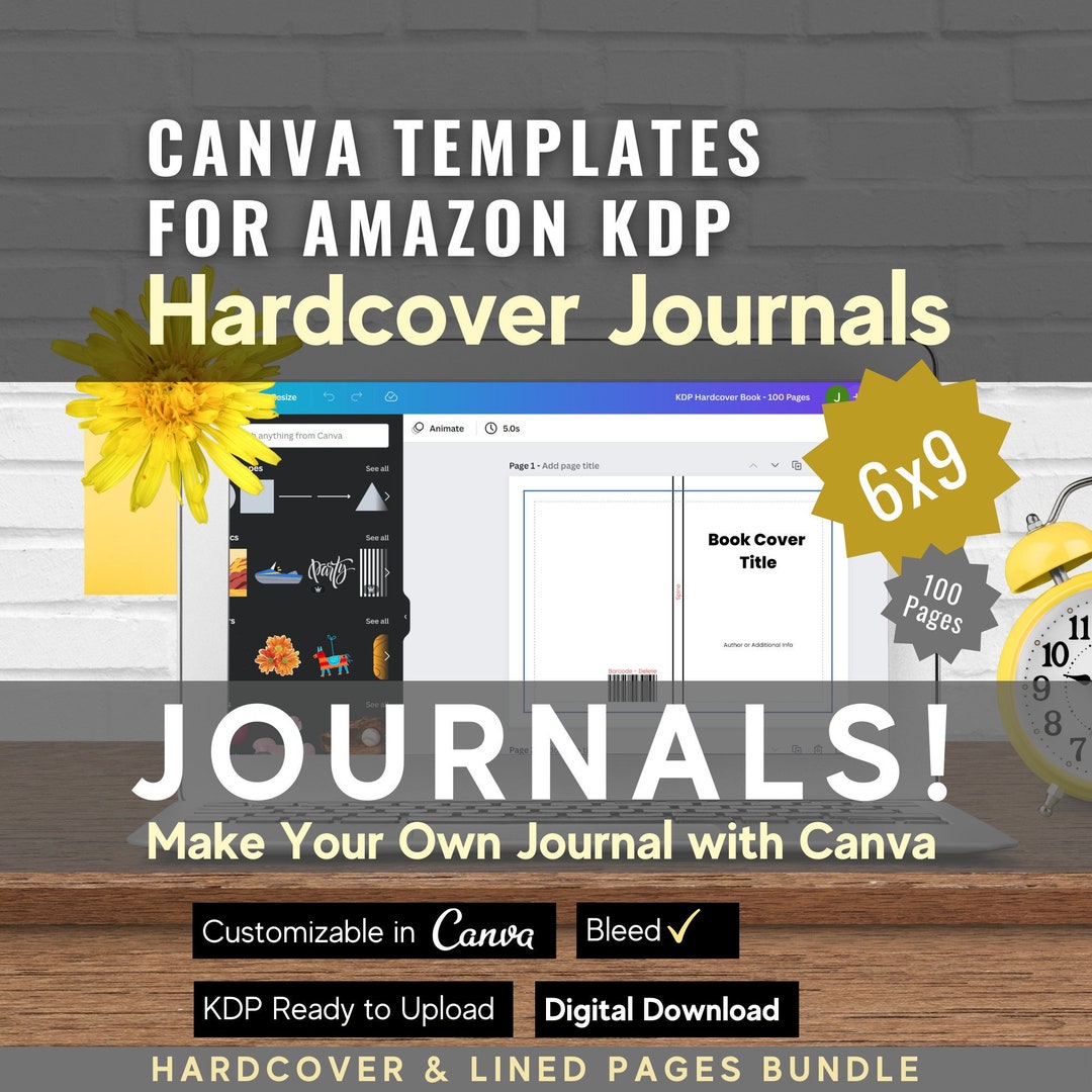 6x9 Customizable Canva Template for Amazon KDP Hardcover BUNDLE | Blank ...