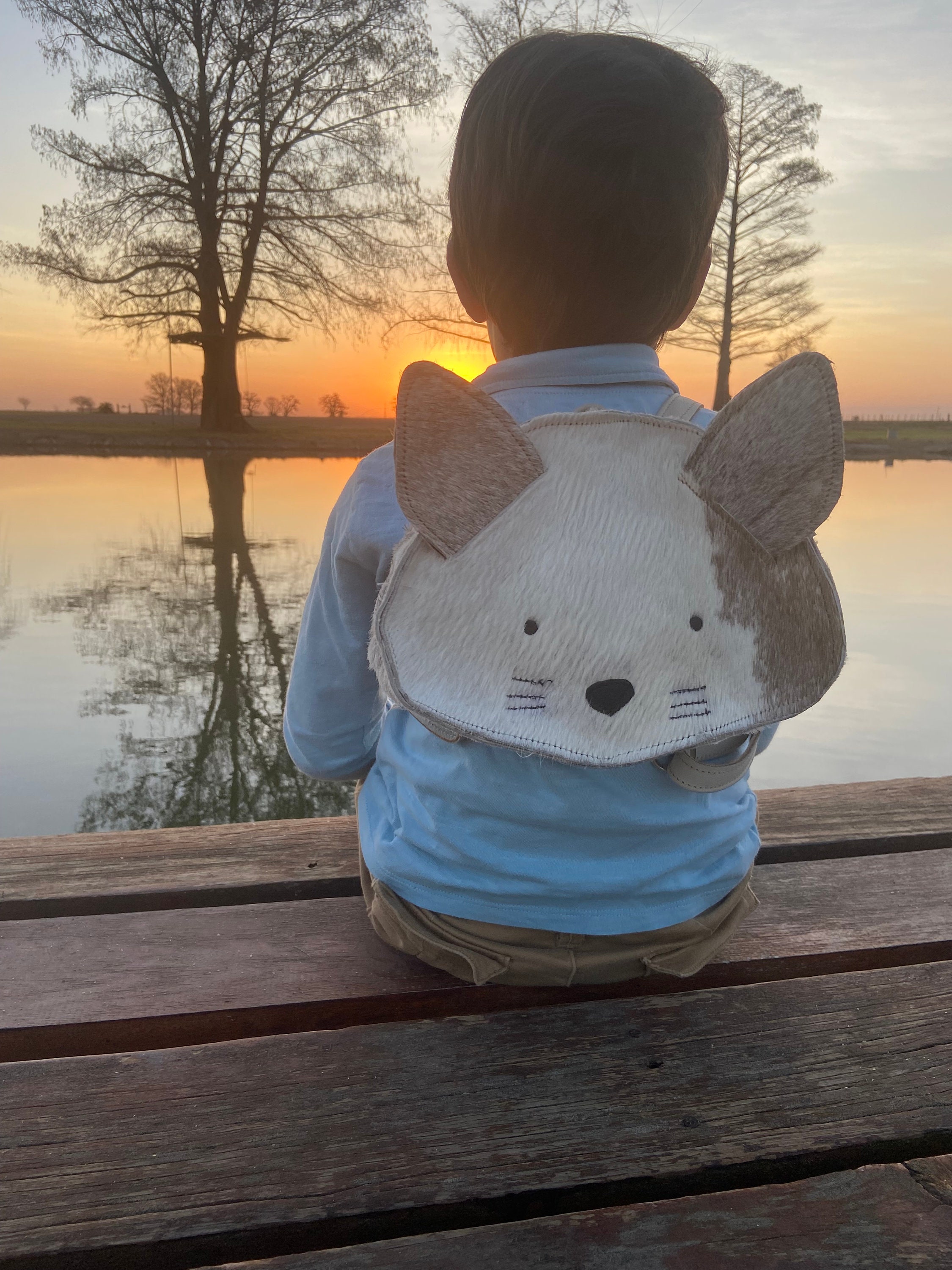 Kids Leather Cat Backpack, Cute Cat Backpack for Toddler, Leather ...