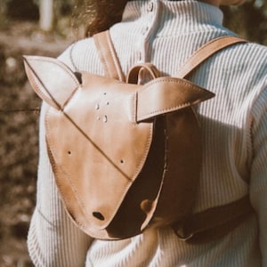 Children’s Backpack Leather Animal Shape, Cute Deer Backpack for ...