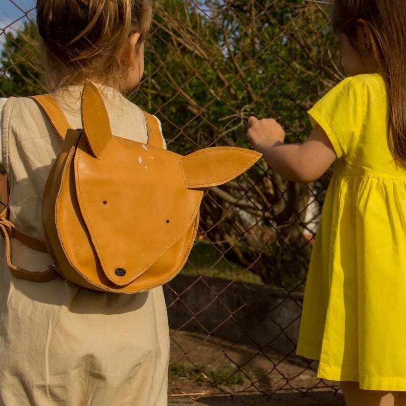 Children’s Backpack Leather Animal Shape, Cute Deer Backpack for ...