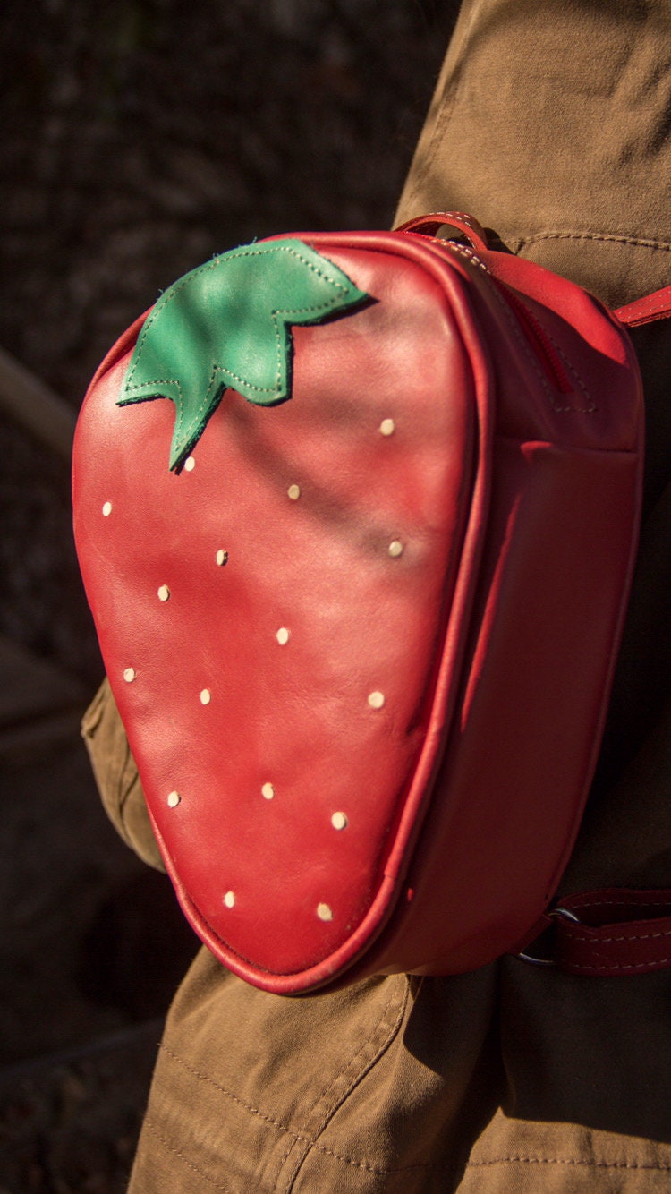 Back to School Backpack Leather for Children, Original Fruit Shaped Bag ...